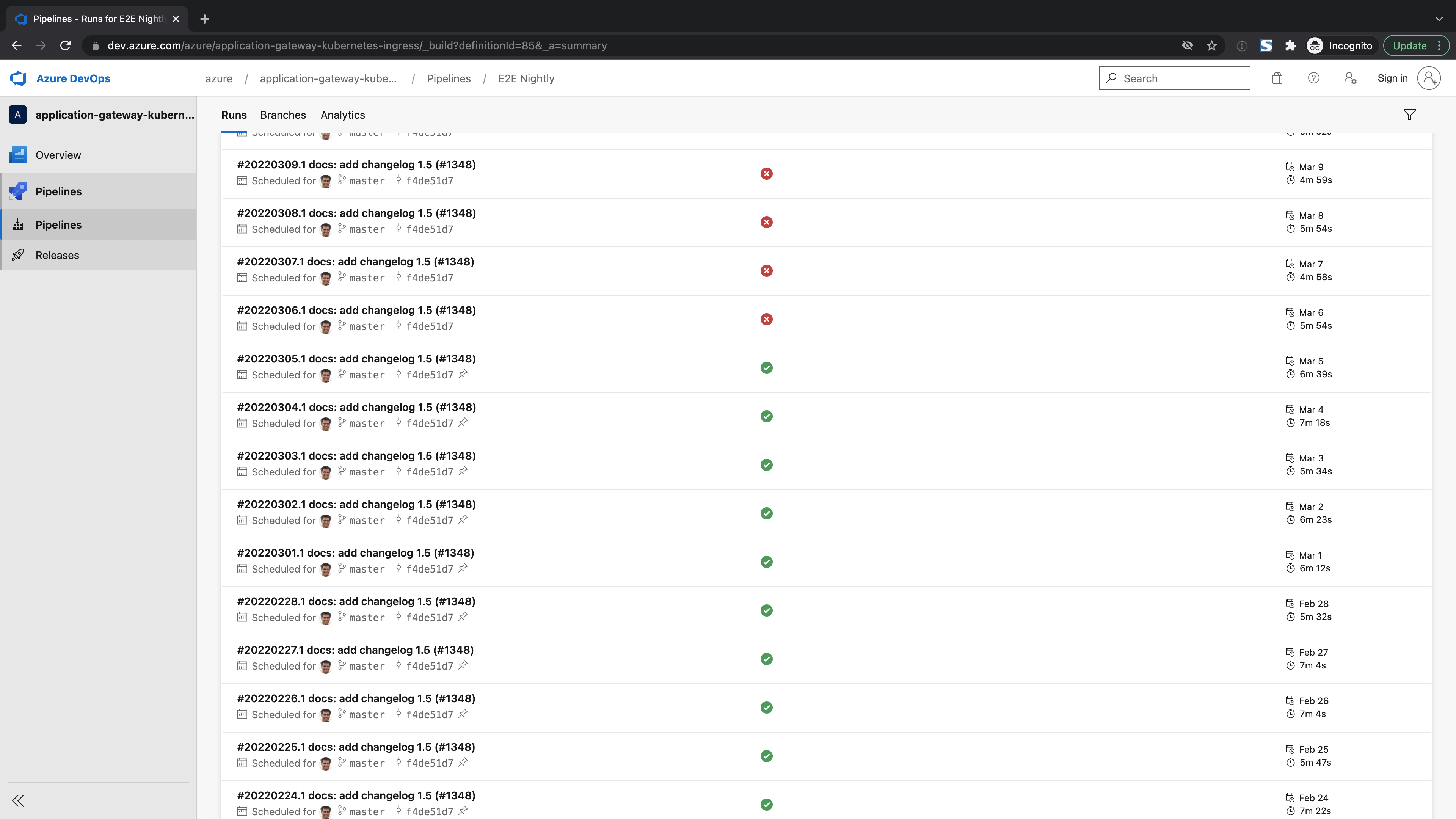 E2E Nightly is failing after Mar 5. Please update the token. · Issue ...