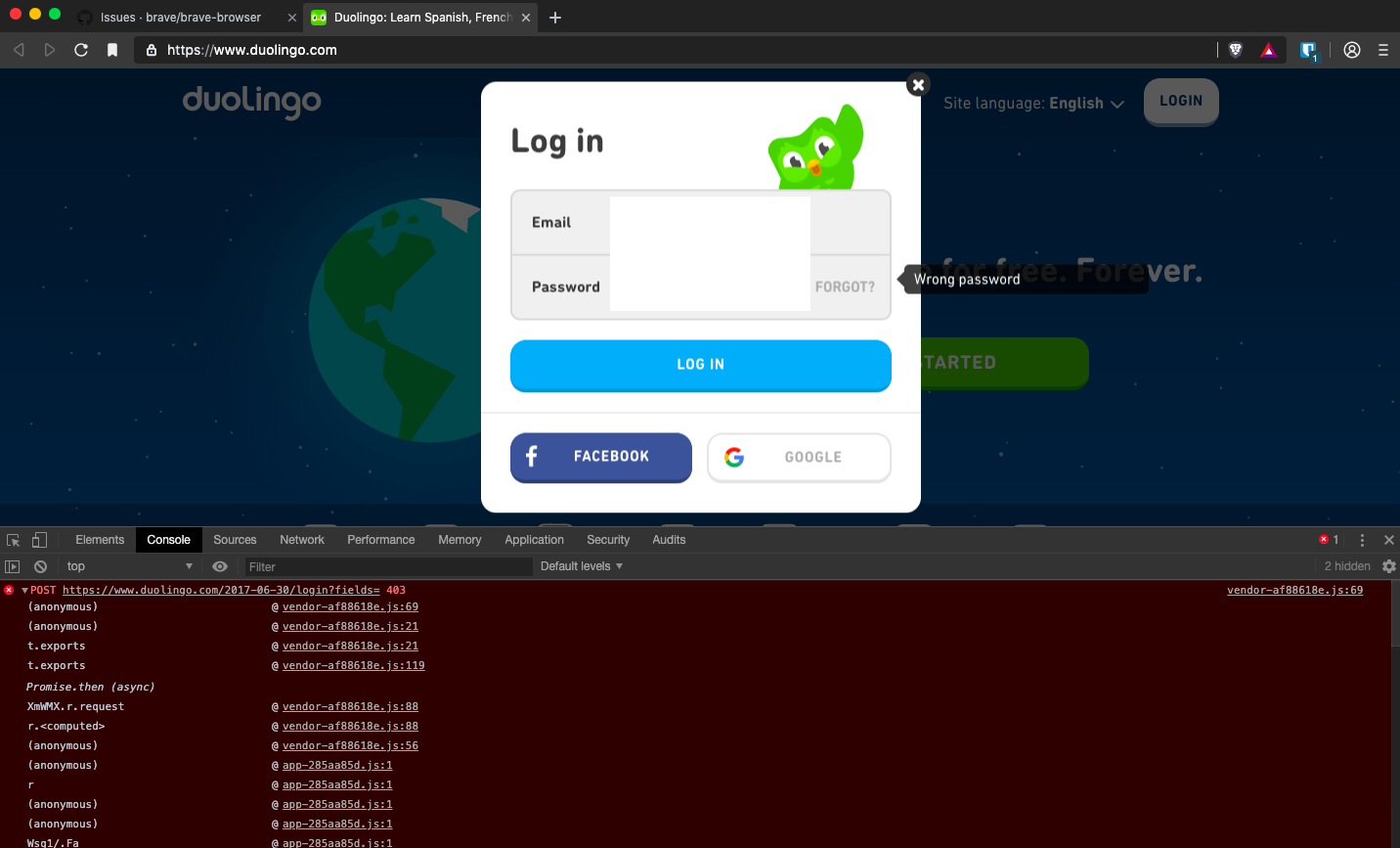 Duolingo login problems · Issue #4434 · brave/brave-browser · GitHub