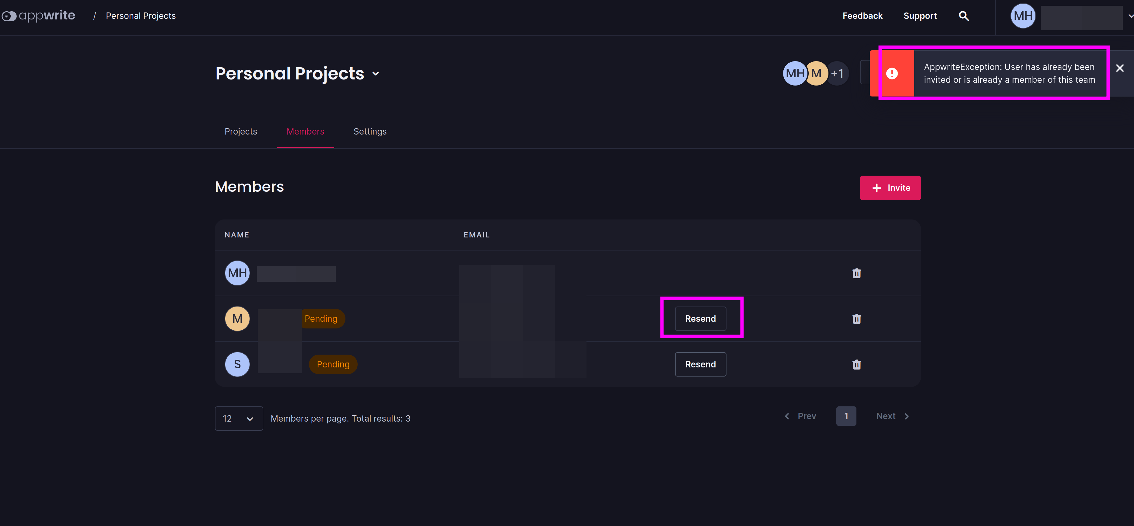 🐛 Bug Report: Resending invitations to projects doesn't work · Issue #6251 · appwrite/appwrite ...