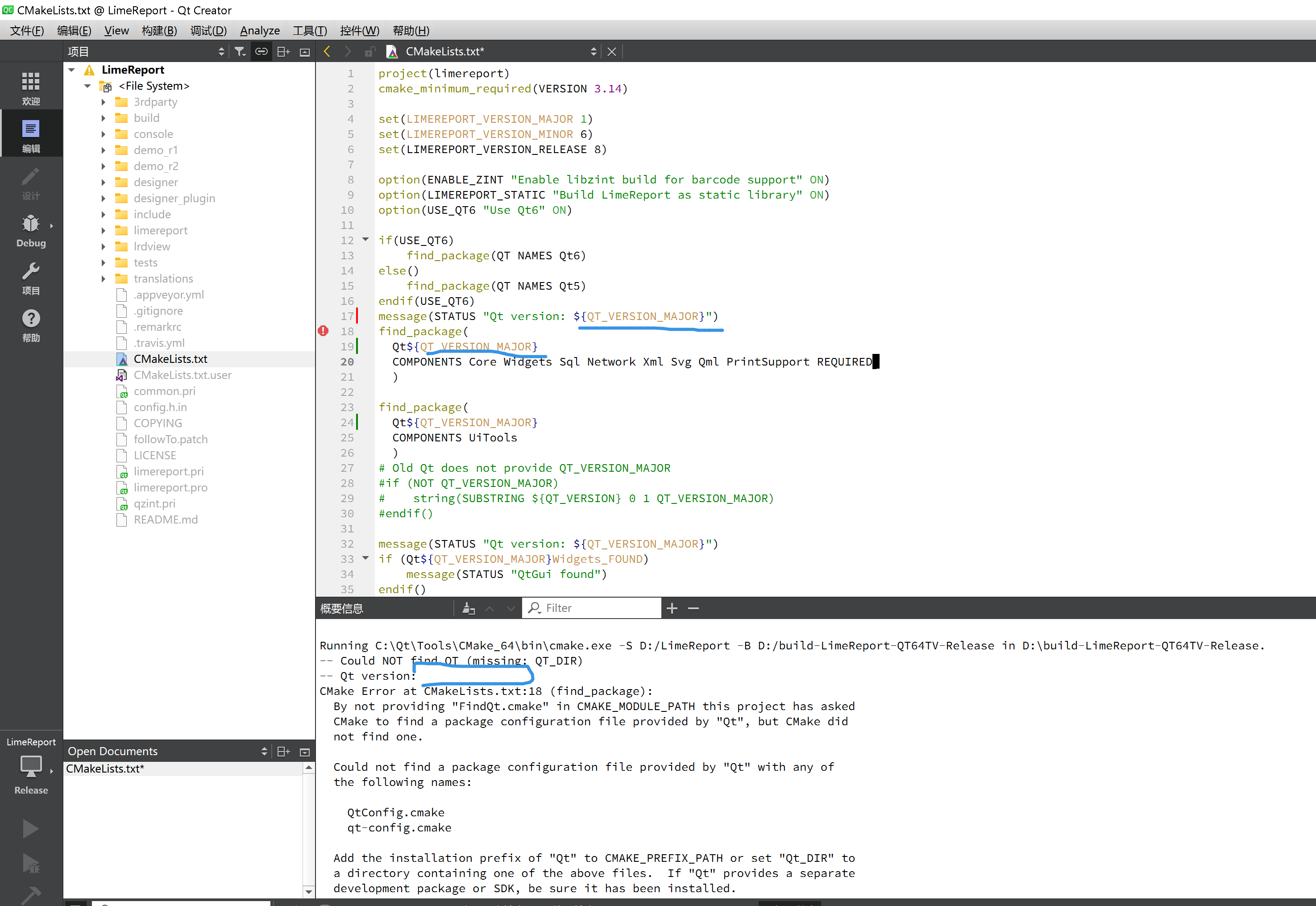 load limereport by cmakelist.txt can get "QT_VERSION_MAJOR" · Issue #415 · fralx/LimeReport · GitHub