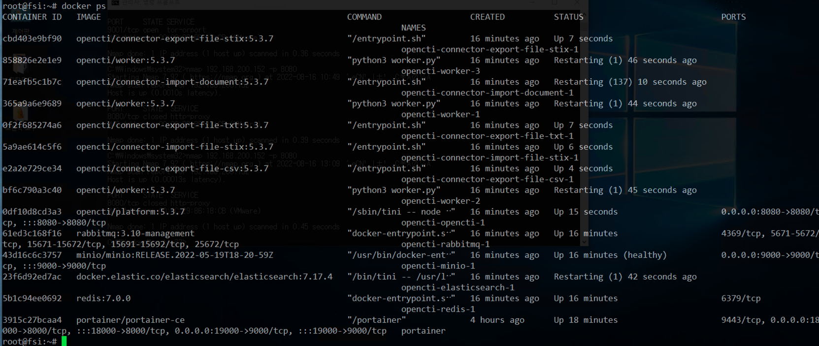 Every instal was fine, but Opencti 8080 port is closed(listening port is open, Docker installed ...