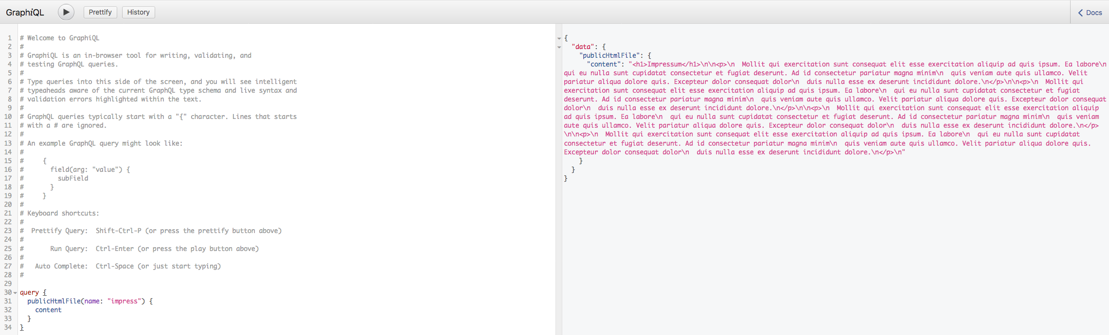 [GraphQL queries] need for a separate query to get contents from html ...