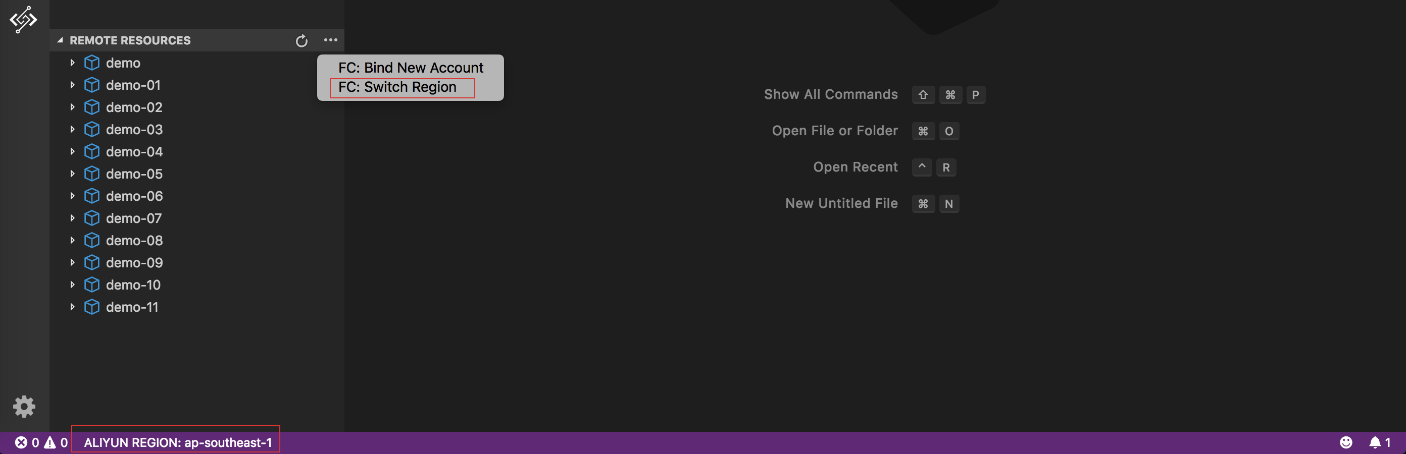 管理多账户多区域的云端资源 · Issue #9 · alibaba/serverless-vscode · GitHub
