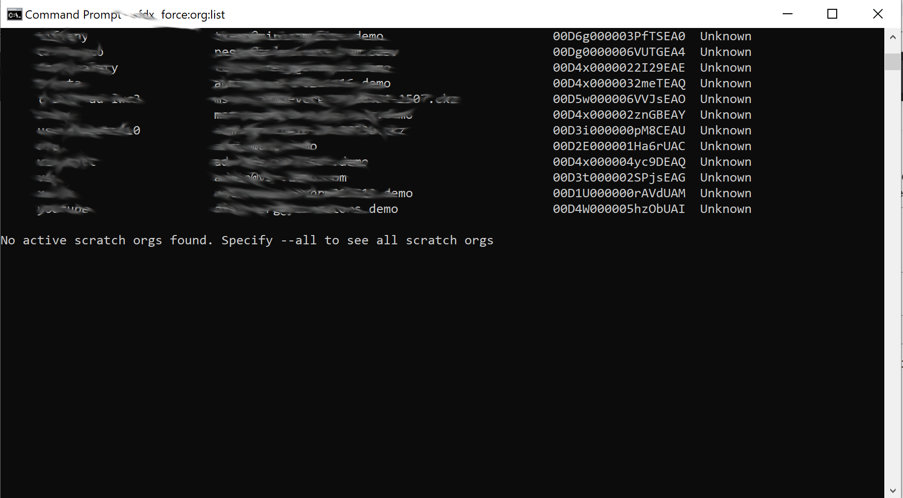 sfdx force:org:list hangs · Issue #905 · forcedotcom/cli · GitHub