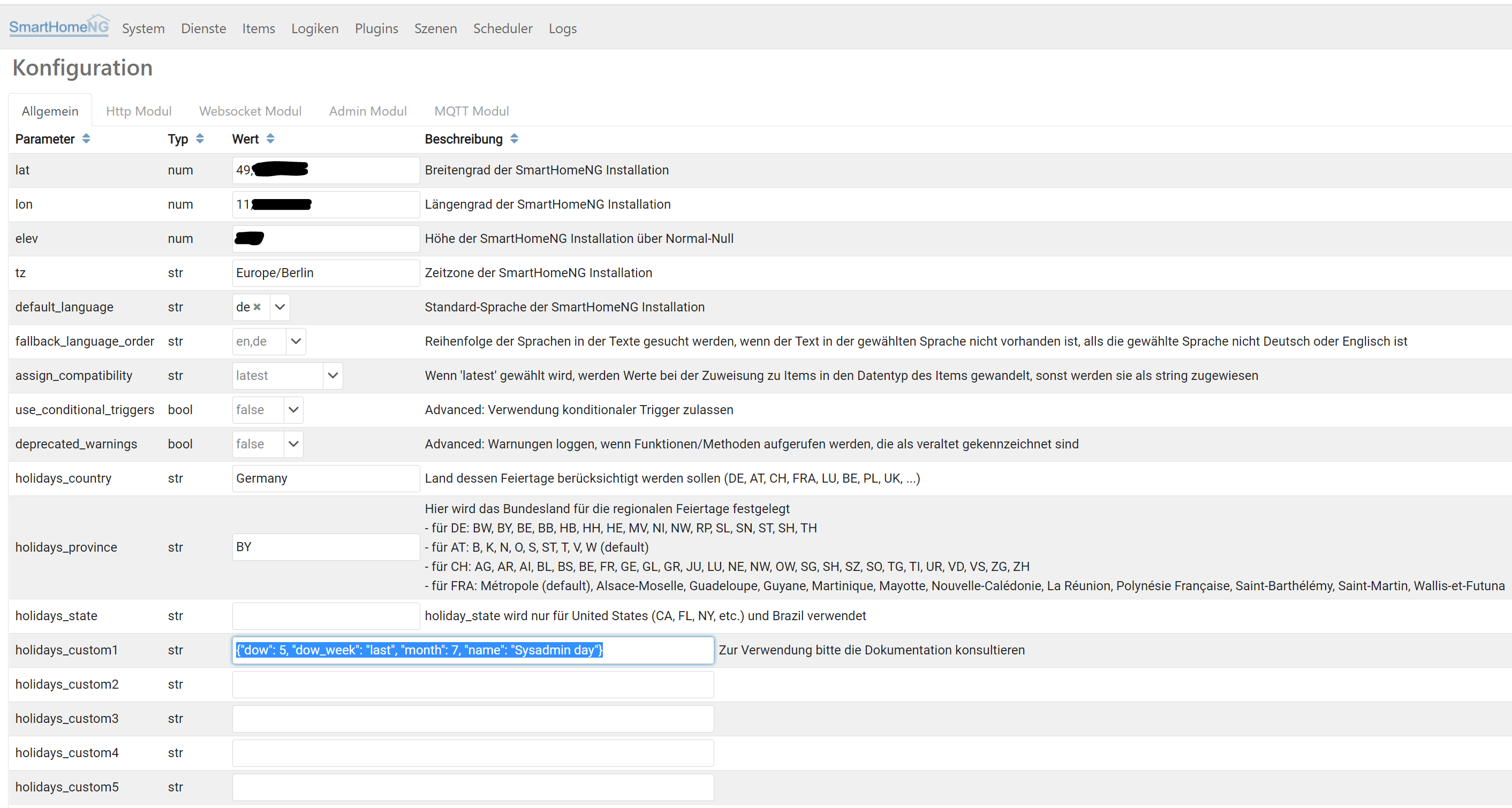 System configuration via web interface breaks holidays.yaml · Issue ...