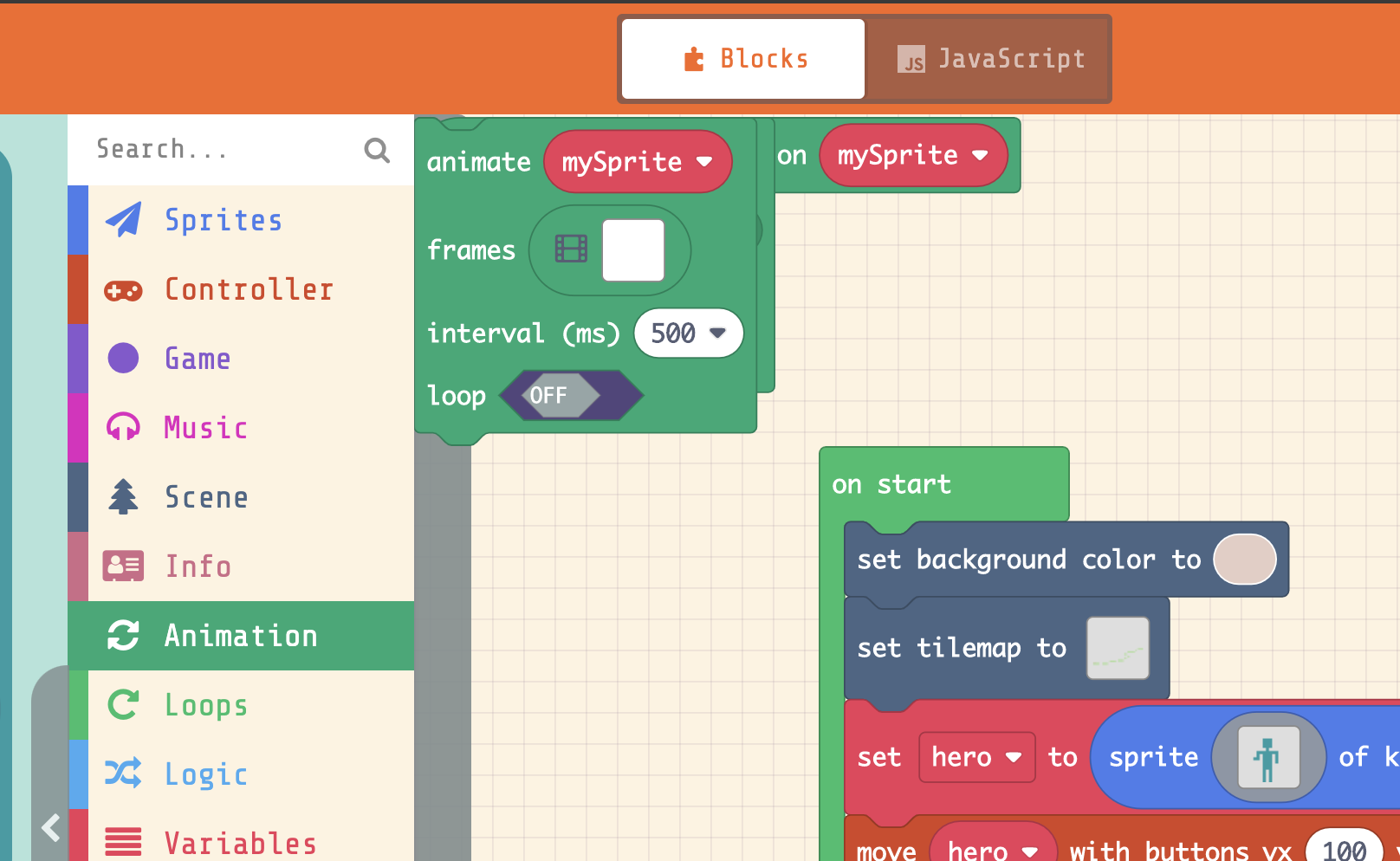 Animation blocks drawer not rendering correctly · Issue #1872 · microsoft/pxt-arcade · GitHub