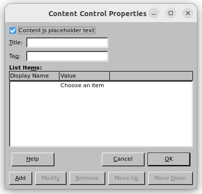Writer -> Content Control Properties Dialog overlapping buttons · Issue ...