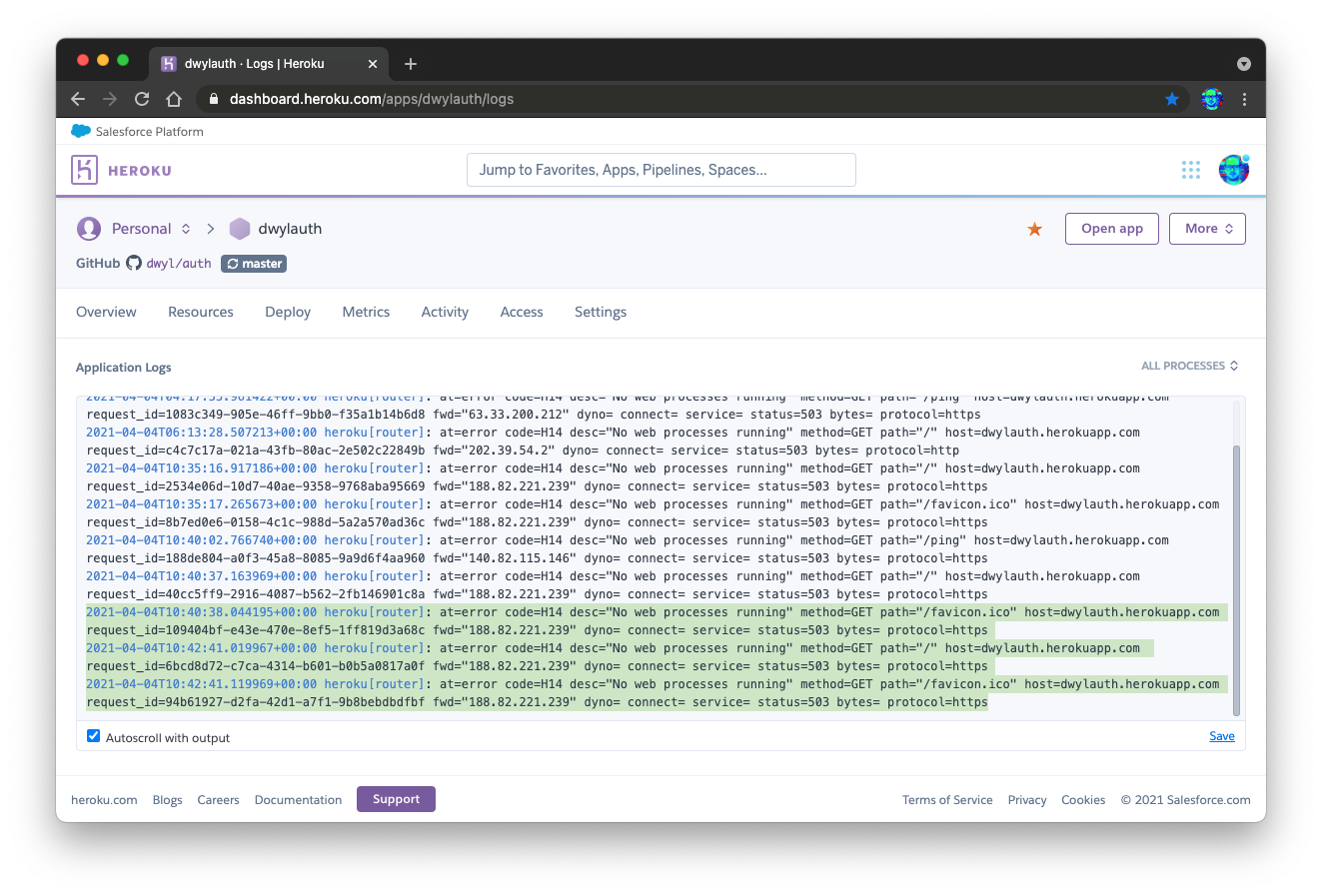 Internal Server Error 🤦 · Issue #143 · dwyl/auth · GitHub