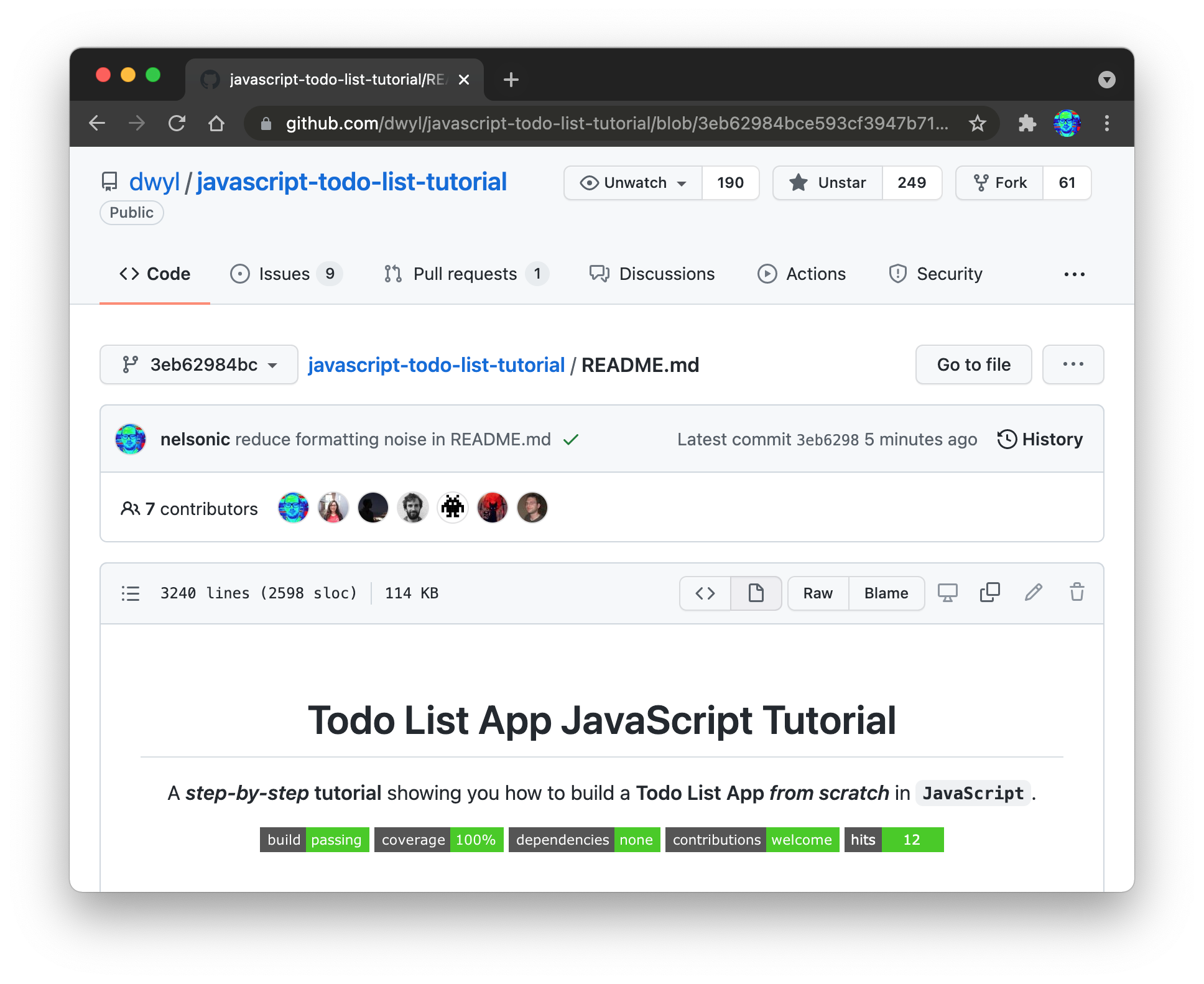 Tidy up Badges · Issue #34 · dwyl/javascript-todo-list-tutorial · GitHub Tidy up Badges · Issue #34 · dwyl/javascript-todo-list-tutorial · GitHub