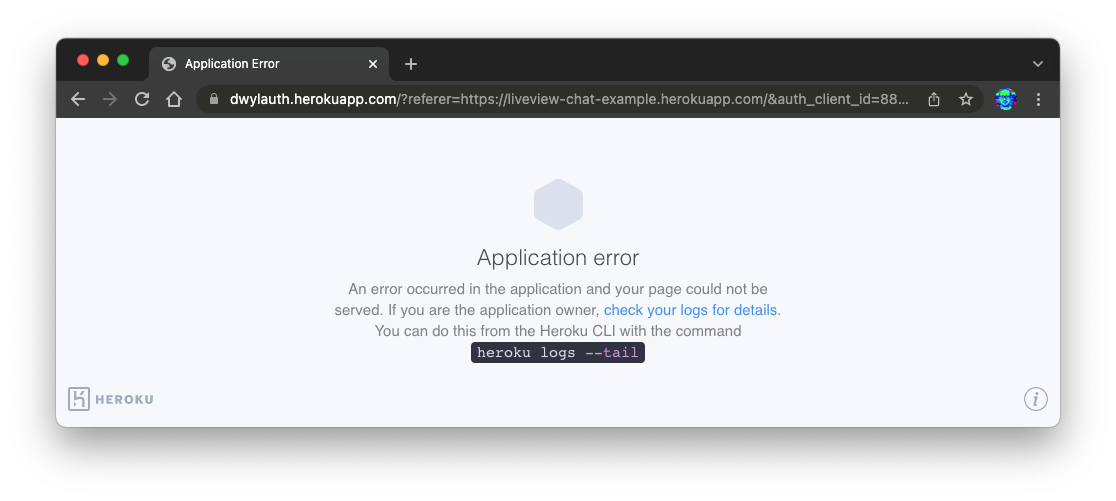 Auth Application Error dwylauth.herokuapp.com · Issue #180 · dwyl/auth · GitHub