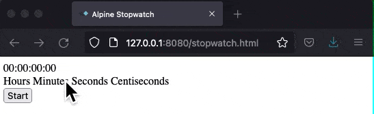 Stopwatch in `Alpine.js` + `Tailwind` · Issue #2 · dwyl/learn-alpine.js · GitHub