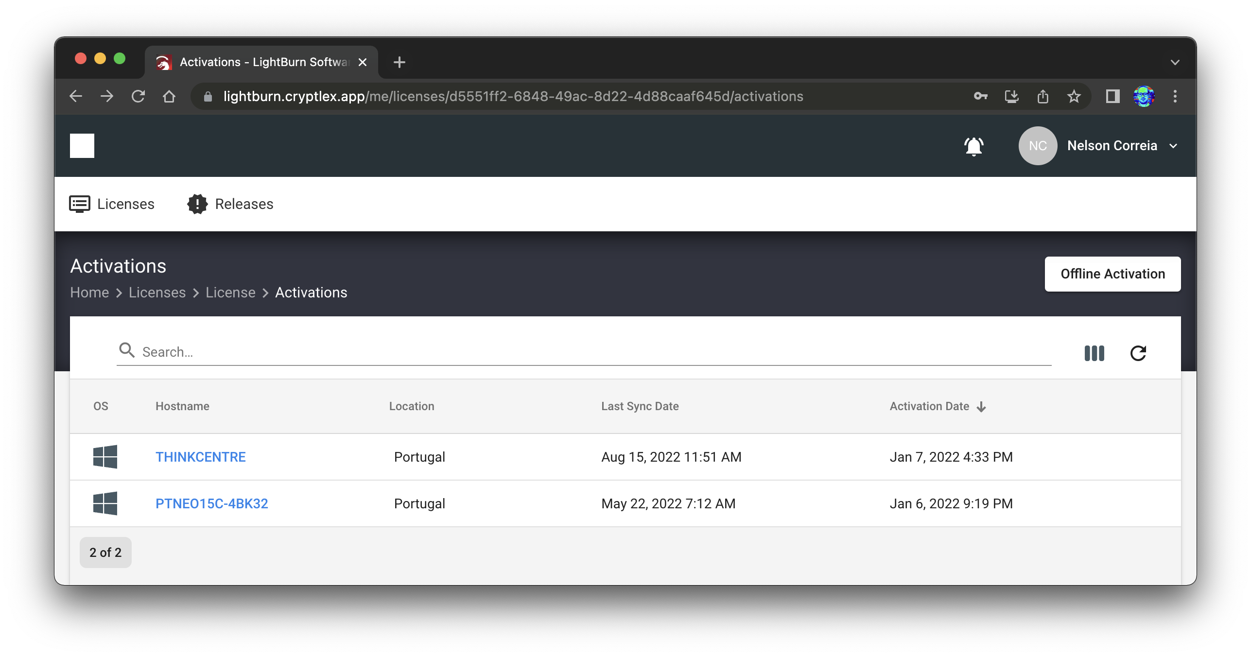 Chore: Transfer `LightBurn` License from Thomson Laptop [dead] to ...