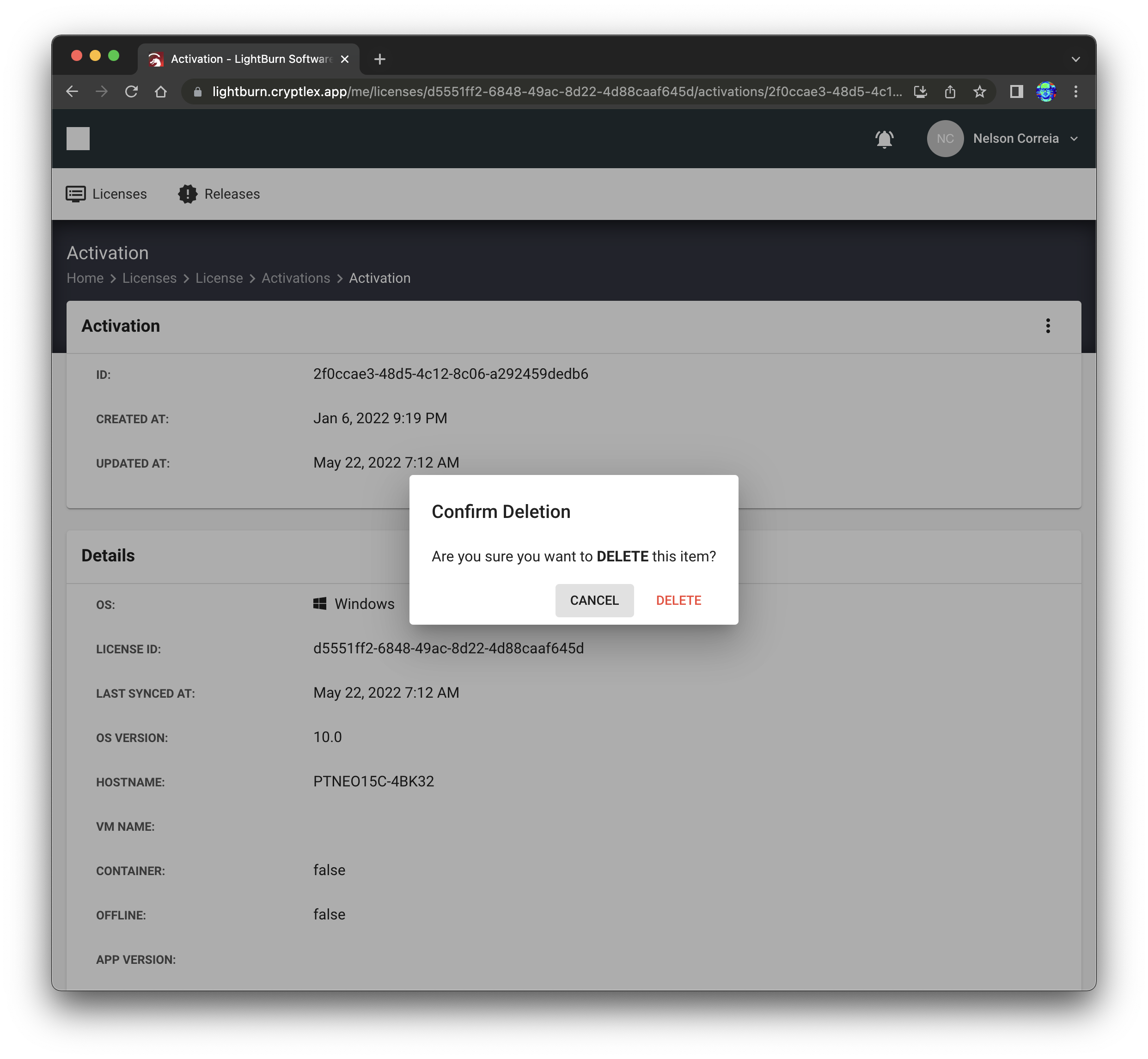 Chore: Transfer `LightBurn` License from Thomson Laptop [dead] to ...