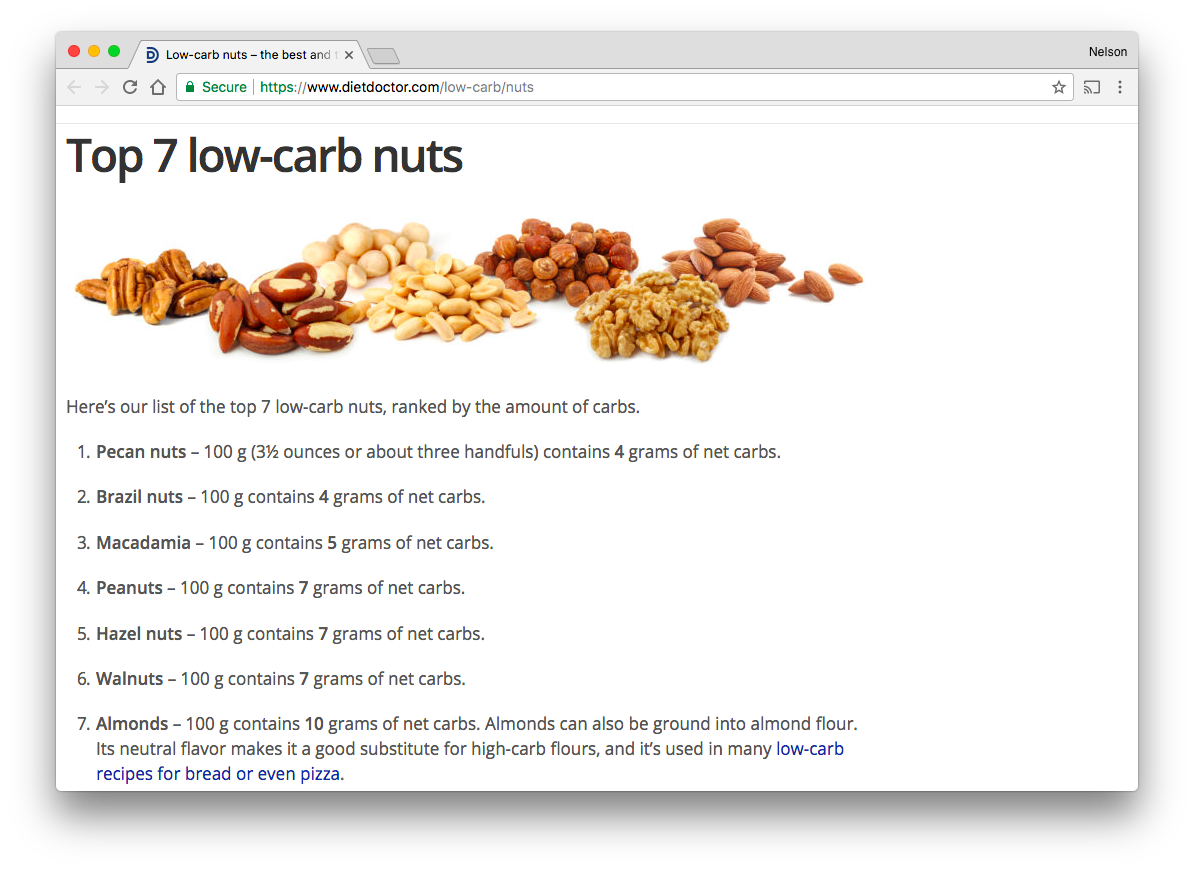 Low Carb (Carbohydrate) Nuts · Issue #84 · dwyl/health · GitHub