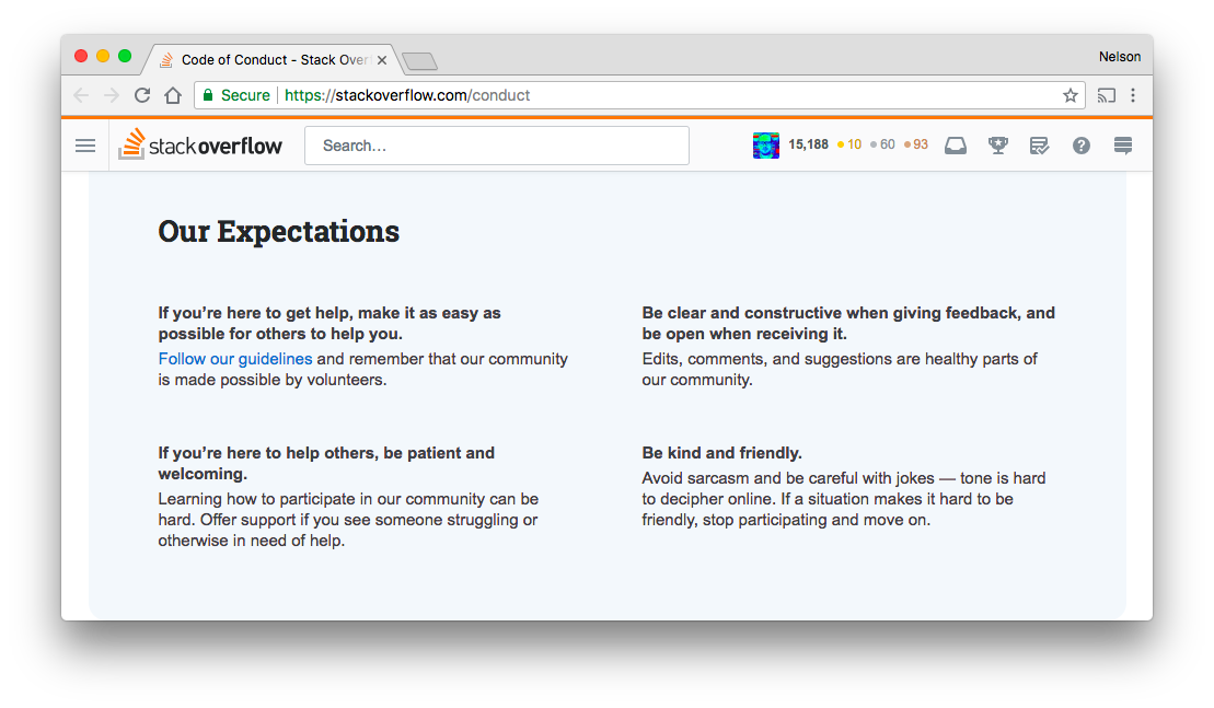 StackOverflow Code of Conduct (some good examples) · Issue #4 · dwyl/code-of-conduct · GitHub