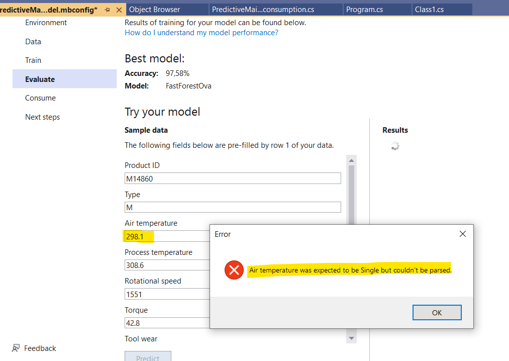 Evaluate step can not parse the sample data it has generated, when using Swedish locale · Issue ...