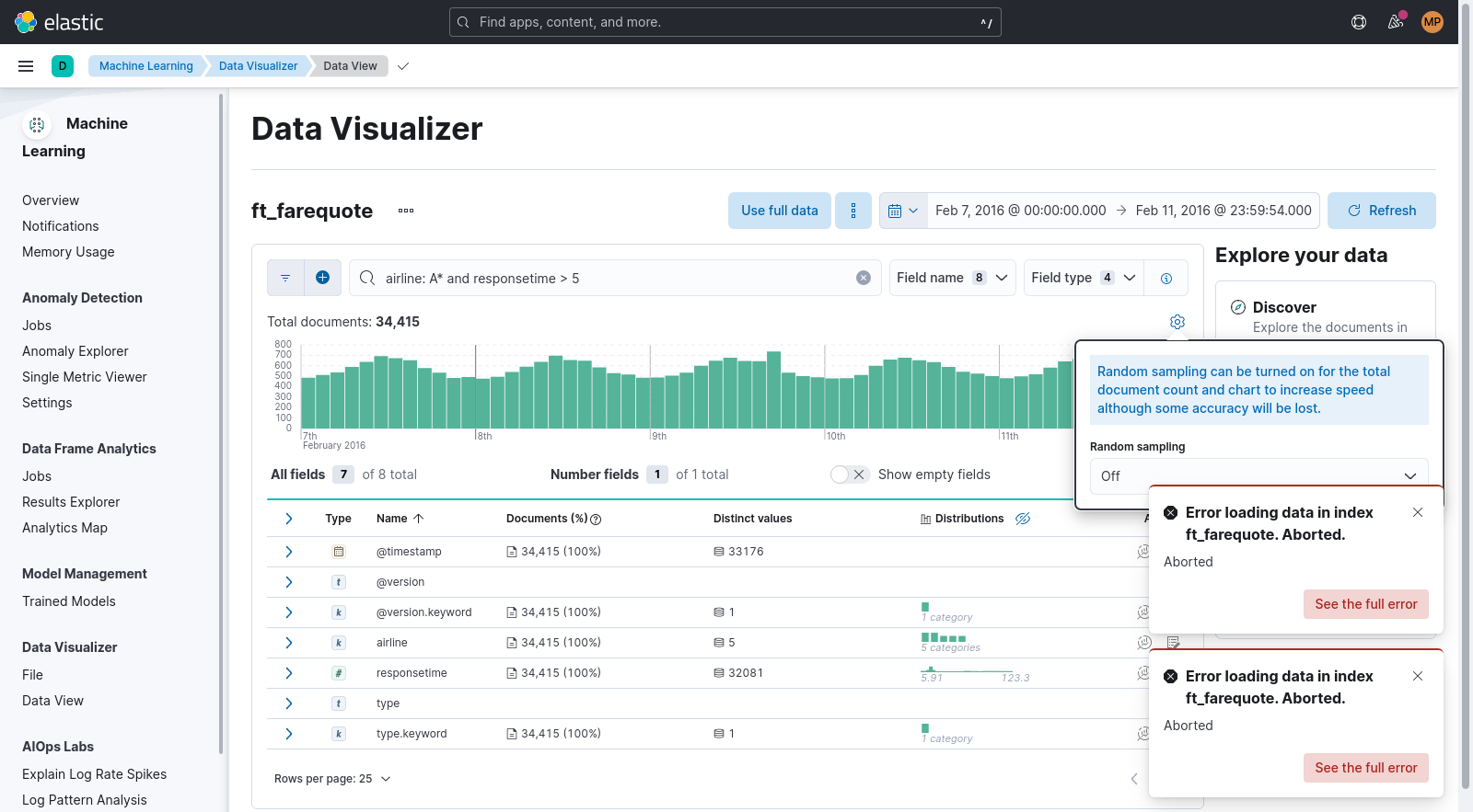 Failing test: Chrome X-Pack UI Functional Tests - ML data_visualizer.x ...
