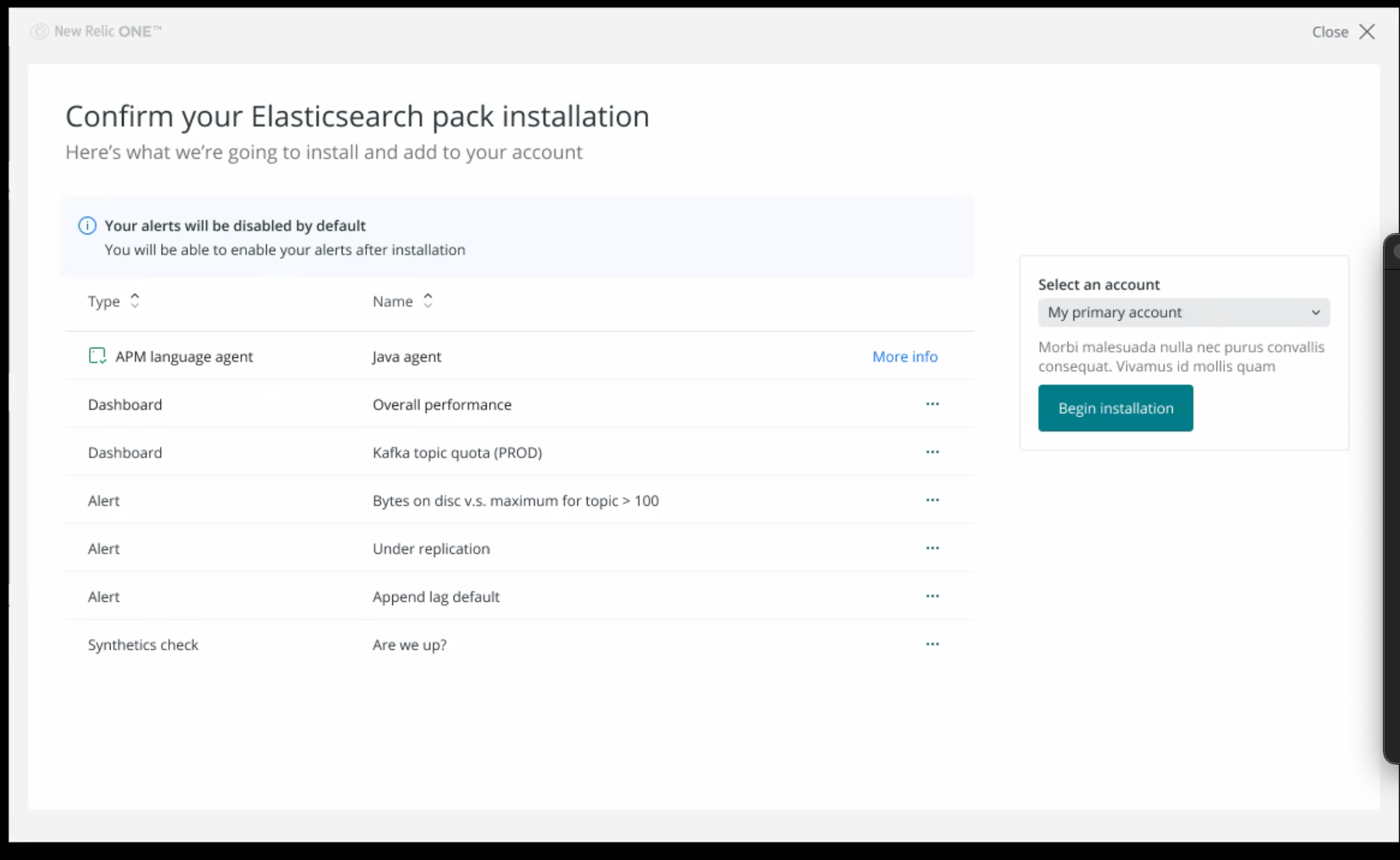[Install Nerdlet] Display the pack contents · Issue #113 · newrelic/newrelic-quickstarts · GitHub