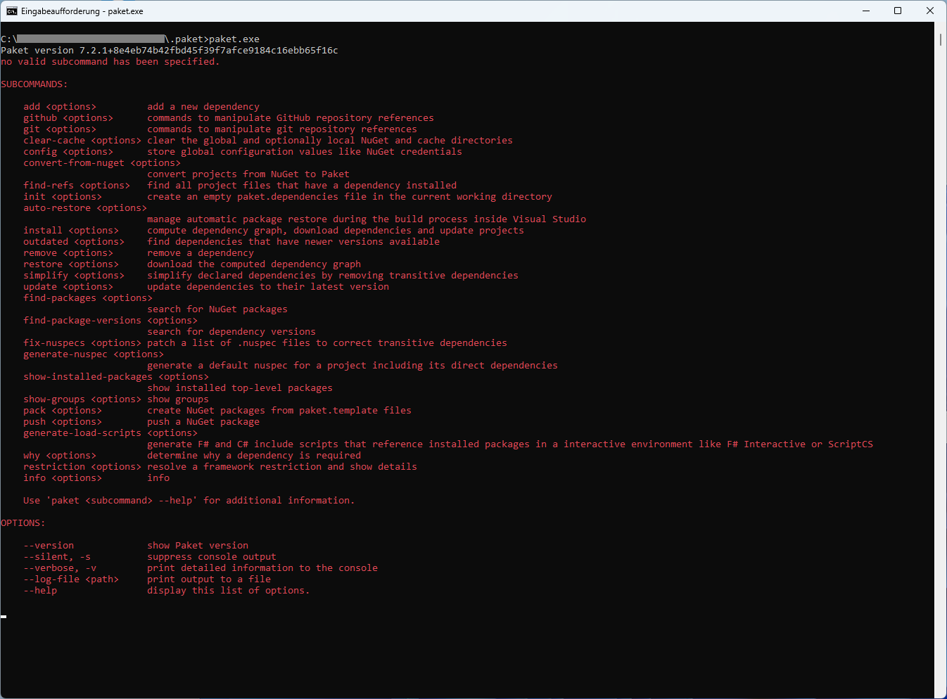 `paket.exe` never returns (even when just using `paket.exe --version`) · Issue #4216 ...