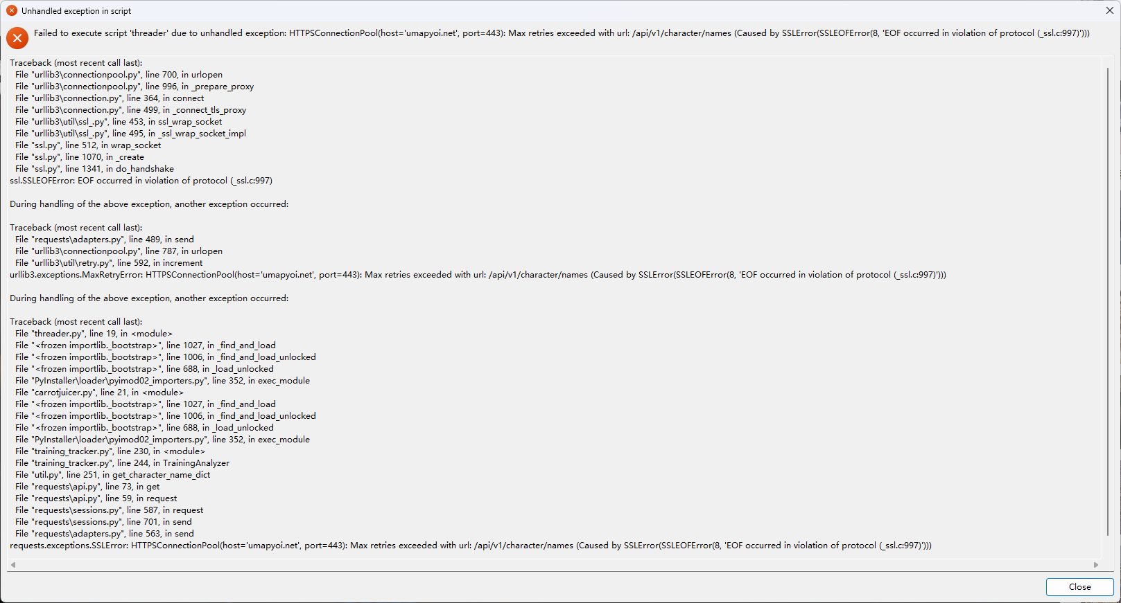 SSL EOF Exception · Issue #90 · KevinVG207/UmaLauncher · GitHub