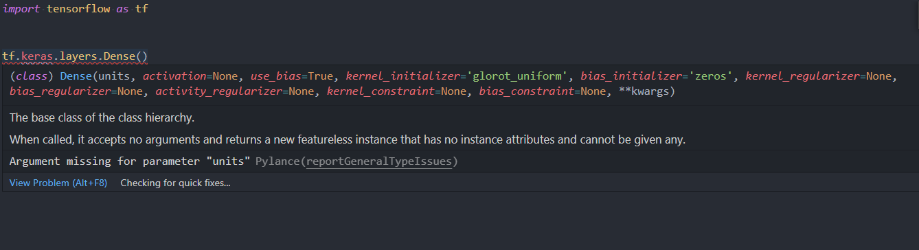 No parameter hints for keras/Tensorflow · Issue #99 · microsoft/pylance-release · GitHub