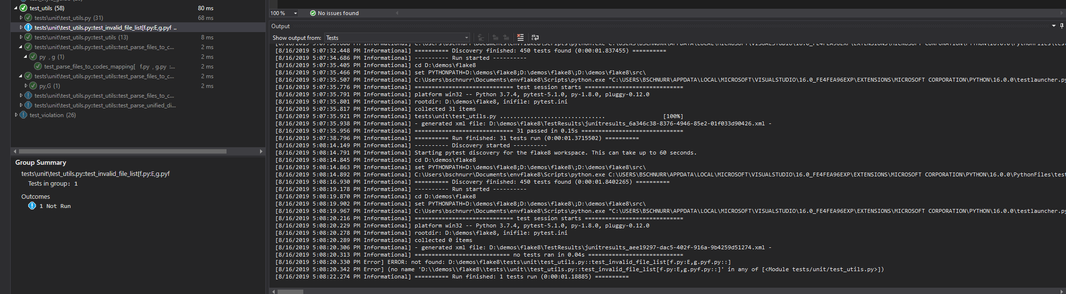 Some Pytests Not Found For Flake8 During Execution · Issue 5600 