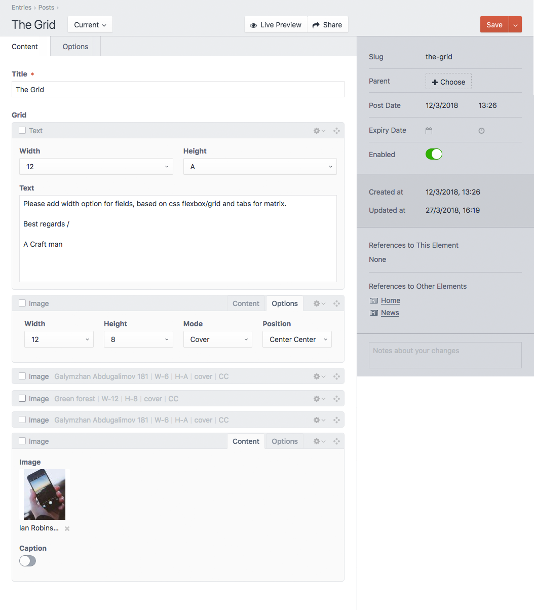 UI/UX — field widths and matrix tabs. · Issue #2644 · craftcms/cms · GitHub