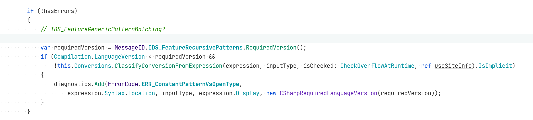 Pattern matching over generic requires C# 8.0 instead of C# 7.1 · Issue #65682 · dotnet/roslyn ...