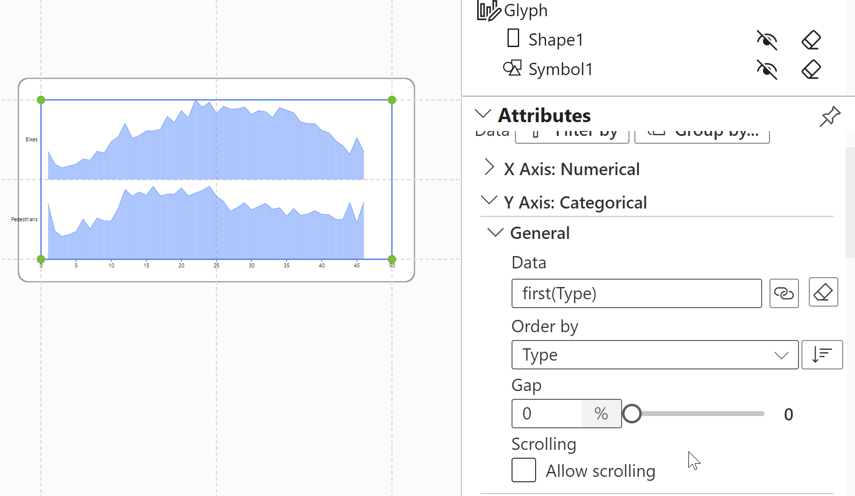 Joy plot in charticulator: Have negative values on gap Y-axis? · Issue ...