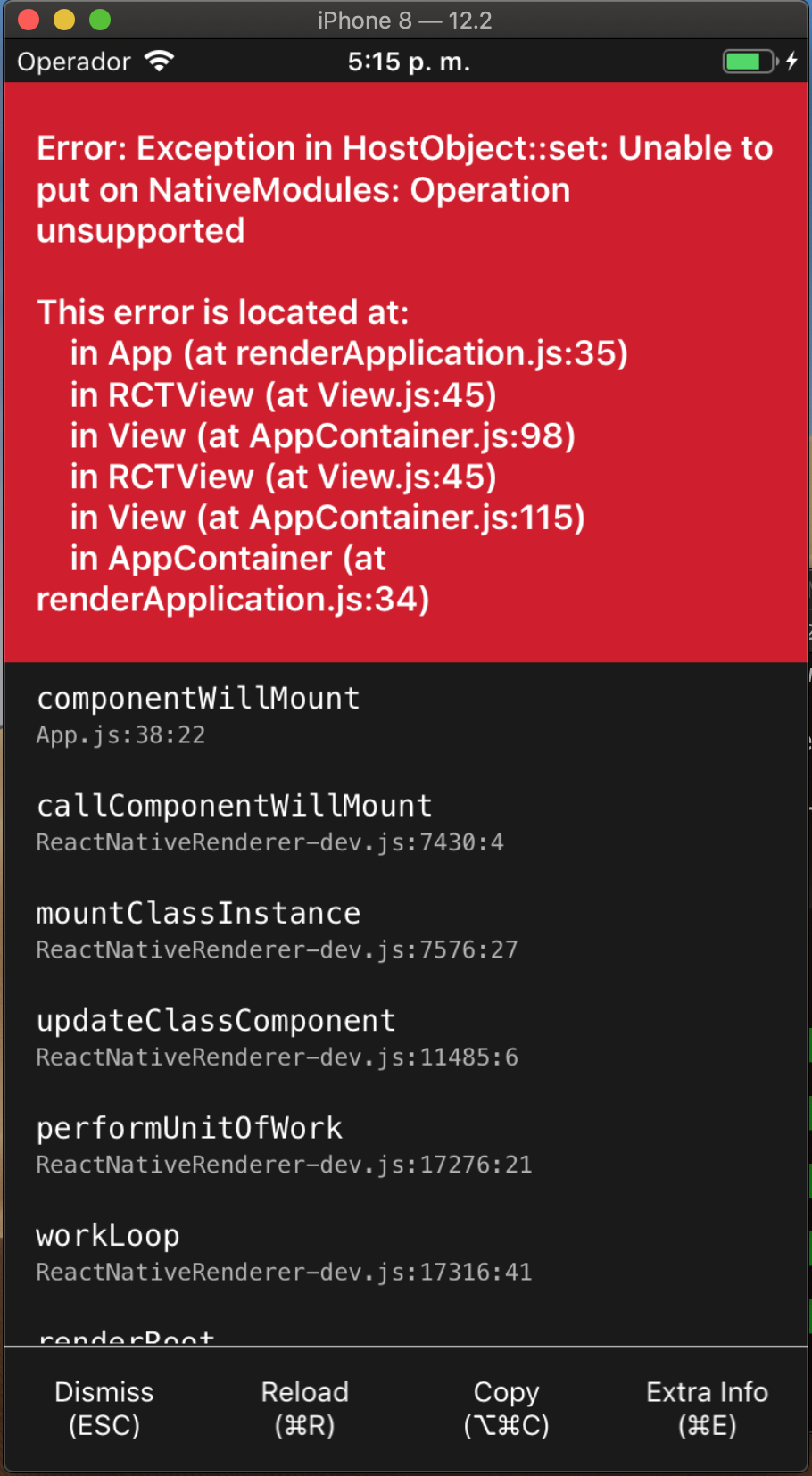 Exception In Host Objectset Unable To Put On Nativemodules · Issue 25412 · Facebookreact