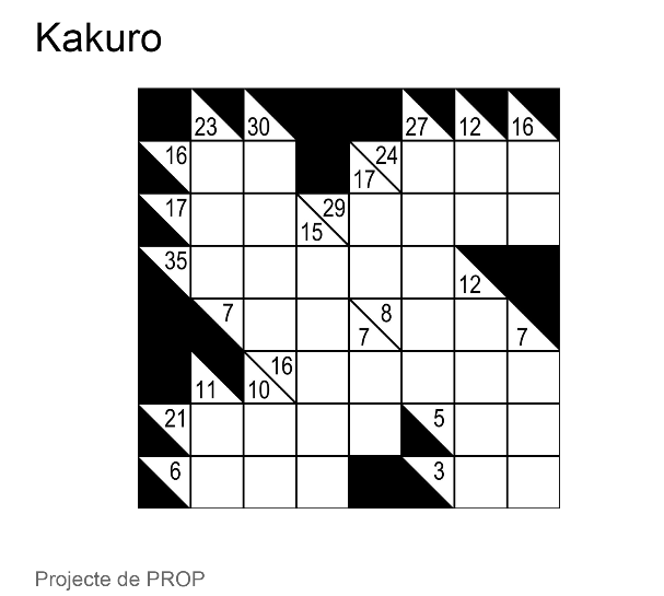 GitHub - PolGs/Kakuro: Joc programat en java per a jugar Kakuros