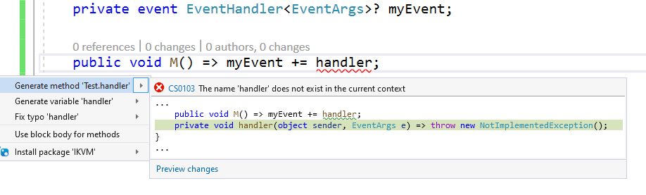 Generate Method For An Event Handler Doesnt Add Nullability Annotation · Issue 39693