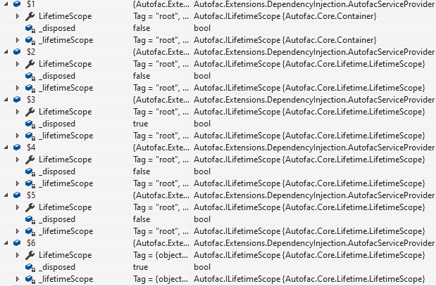The HostBuilder holds on to Autofac's root IServiceProvider which cannot be disposed · Issue ...