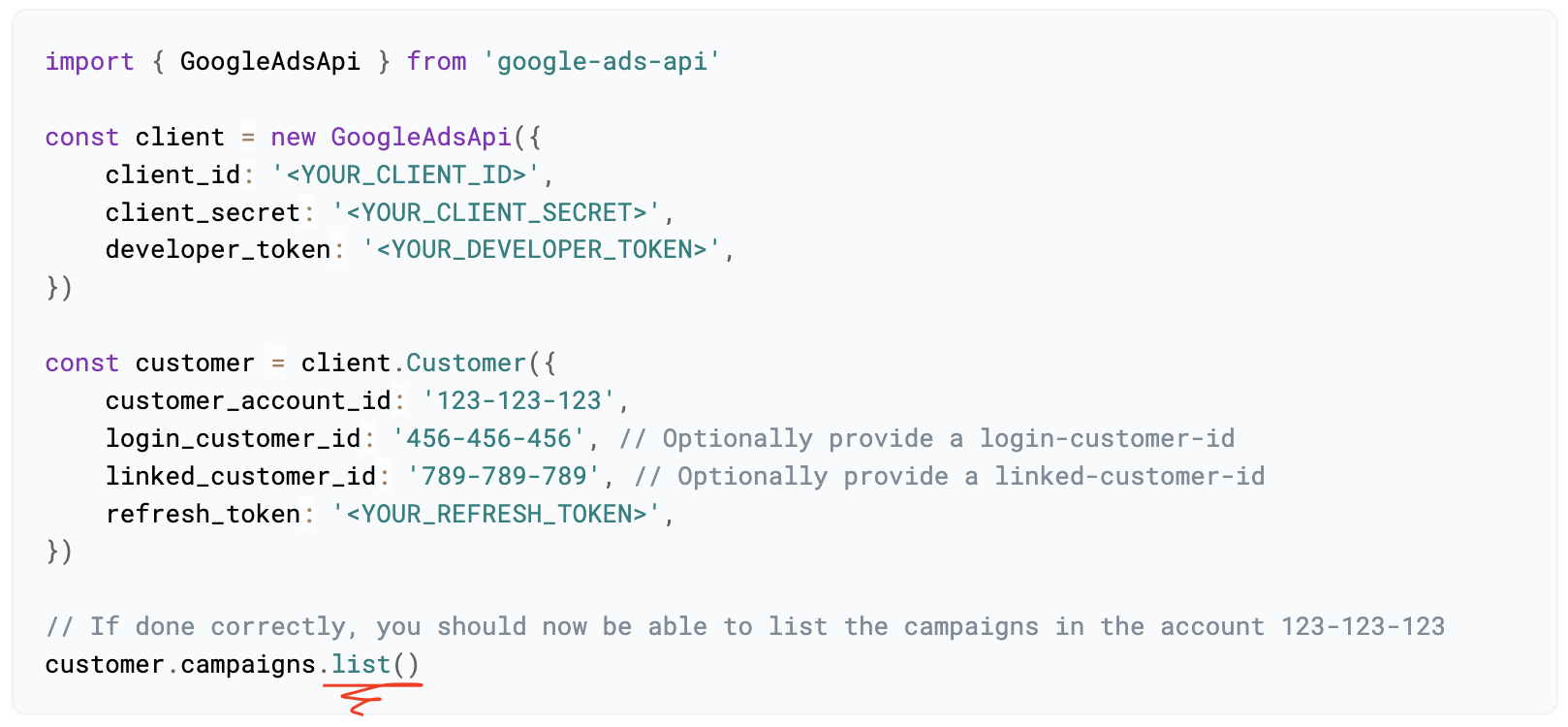 customer.campaigns.list is not a function · Issue #367 · Opteo/google-ads-api · GitHub