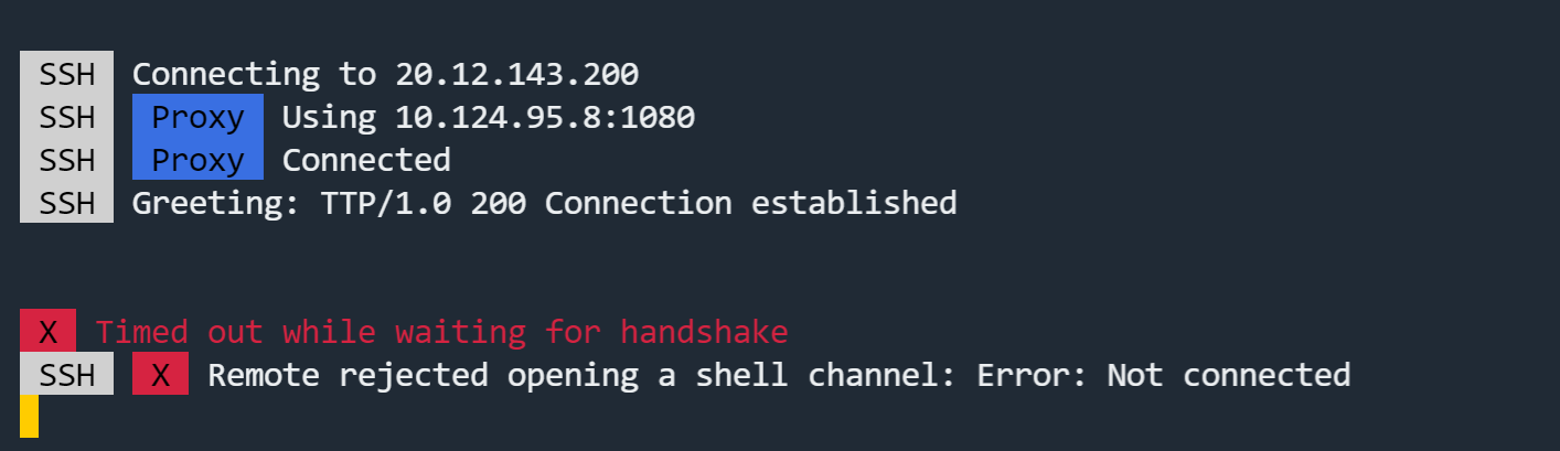 SSH to server by using http proxy fail with error "Time our while waiting for handshake" · Issue ...