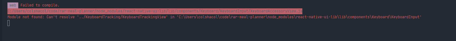 Cant Resolve Keyboardtrackingkeyboardtrackingview In Lib