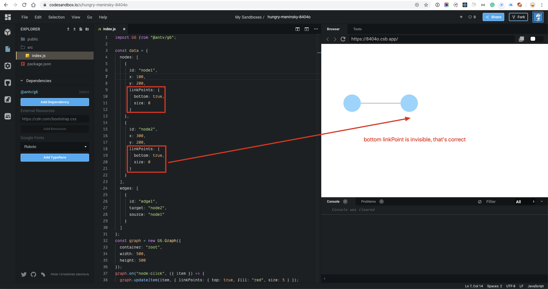 graph.updateItem() does not update node's `linkPoints`'s visible · Issue #1040 · antvis/G6 · GitHub