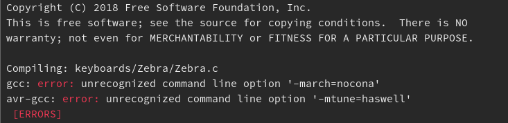 Toolchain setup -- unrecognized options · Issue #9301 · qmk/qmk_firmware · GitHub