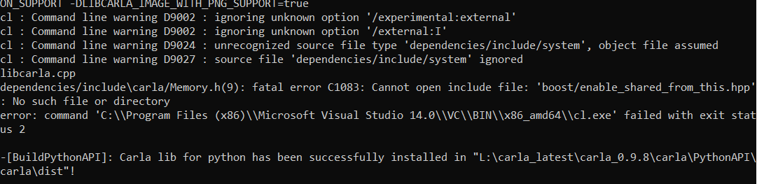 Build Issues With Boost And Python · Issue 2012 · Carla Simulator