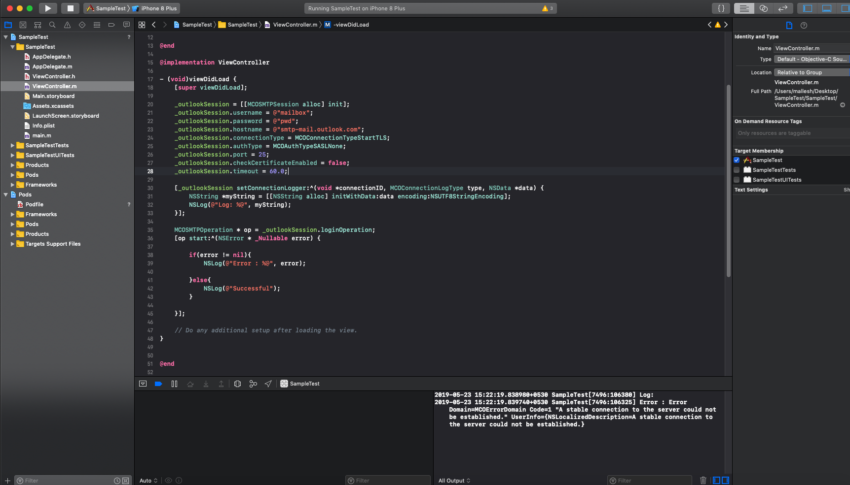 Not able to login Outlook · Issue #1813 · MailCore/mailcore2 · GitHub