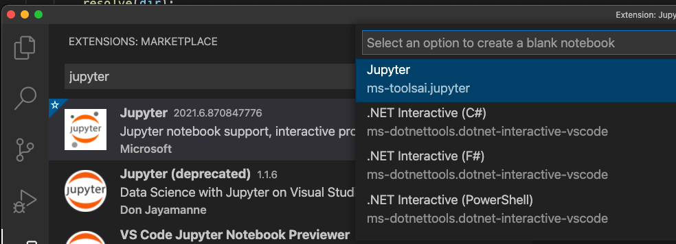 Native Notebooks Drop Down Options For Create New Notebook Command Gone · Issue 5957