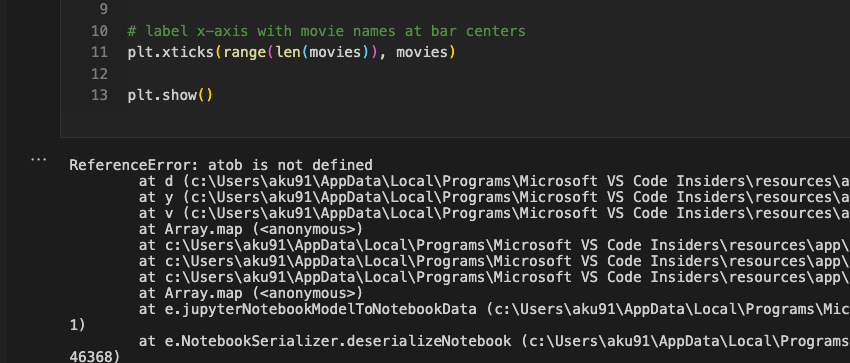 ReferenceError: atob is not defined when rendering images in a jupyter notebook when connected ...