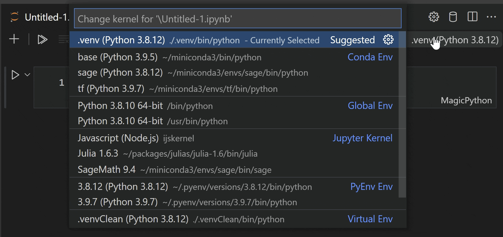 Group kernels in kernel picker by environment type · Issue #7934 · microsoft/vscode-jupyter · GitHub