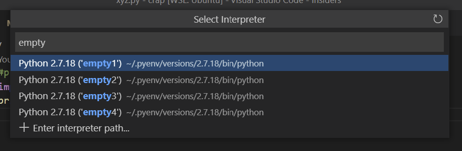 Show 'no python installed' for conda environments that don't have ...