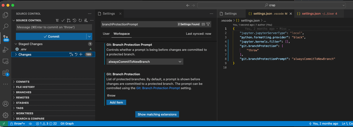 Commit Action button - label should be adopted for protected branches ...
