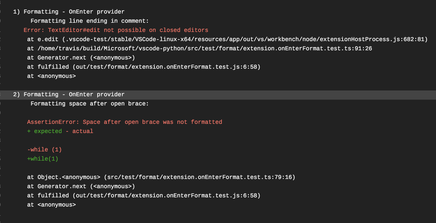 Formatter Tests Failing · Issue 1838 · Microsoftvscode Python · Github 5798