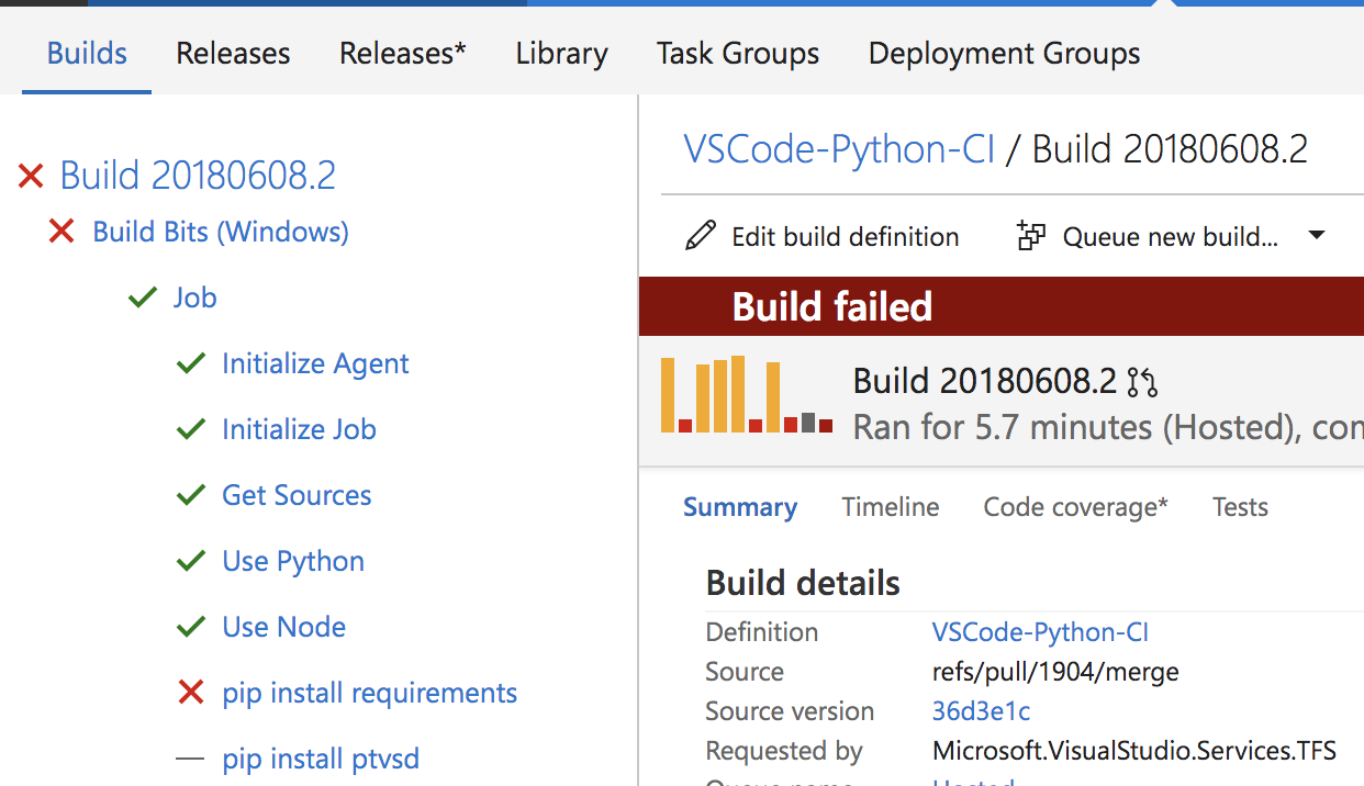 Vsts Failing Regularly On Prs For No Reason · Issue 1908 · Microsoftvscode Python · Github