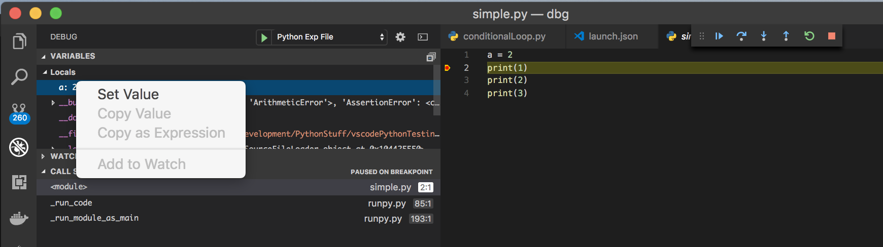 Unable to copy, evaluate and add variables to watch window · Issue #559 · microsoft/ptvsd · GitHub