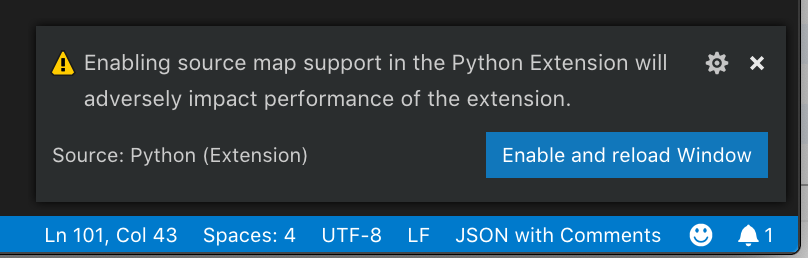 Add command to enable source maps and reload VSC · Issue #3477 · microsoft/vscode-python · GitHub
