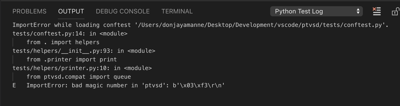 Test Discovery Doesnt Work With Ptvsd Repo · Issue 4475 · Microsoftvscode Python · Github